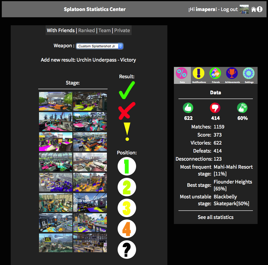 Splatoon Statistics Center